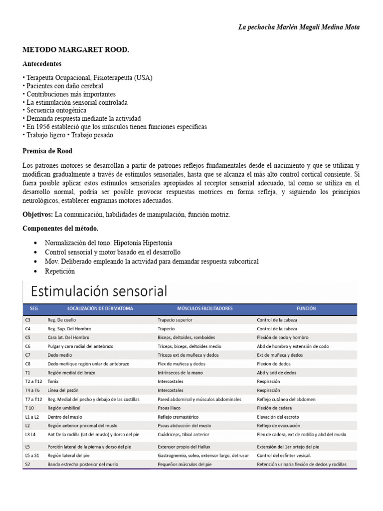 Metodo Margaret Rood y Metodo de Facilitacion Kabatt | PDF ...