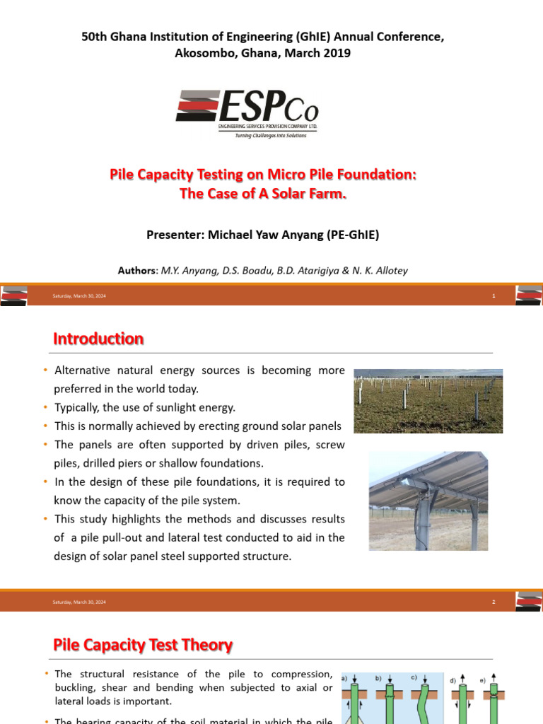 Pile Capacity Testing On Micro Pile Foundation | PDF | Deep Foundation ...