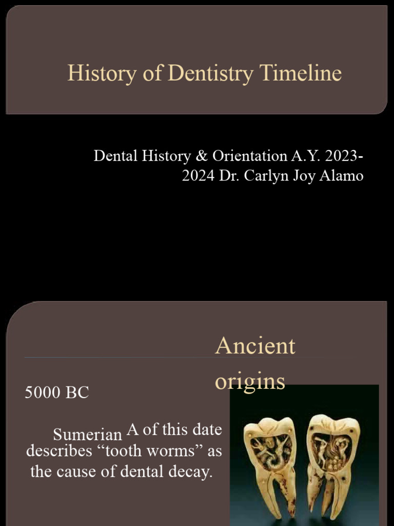 History of Dentistry Timeline | PDF | Dentistry | Dental Anatomy