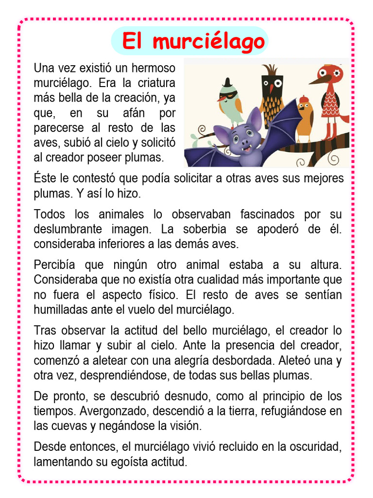 F. Leemos El Cuento El Murciélago | PDF | Murciélago