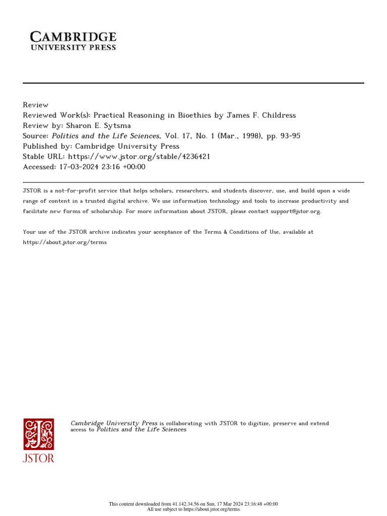 Sytsma PoliticsLifeSciences 1998 | PDF | Autonomy