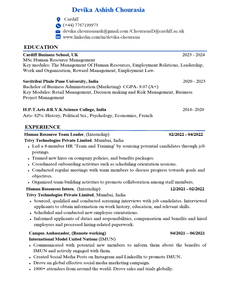 Devika Ashish Chourasia | PDF | Human Resources | Leadership