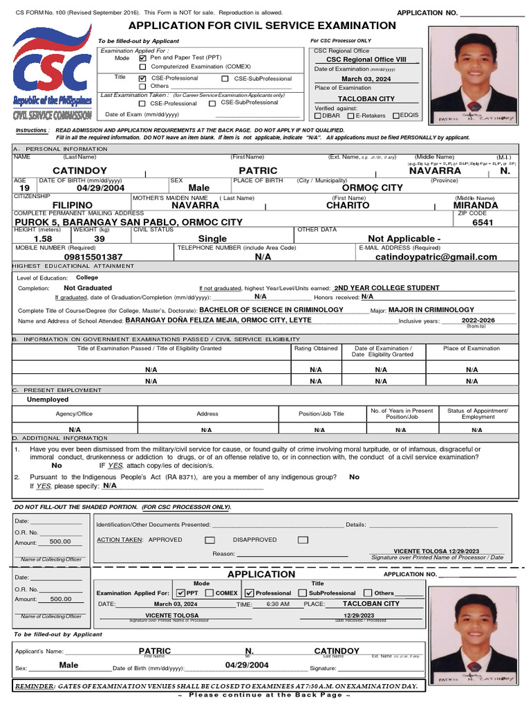 Application CATINDOY | PDF | Identity Document