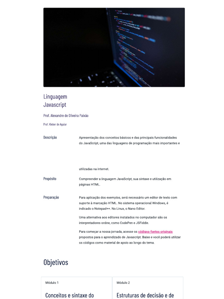 Linguagem Javascript | PDF