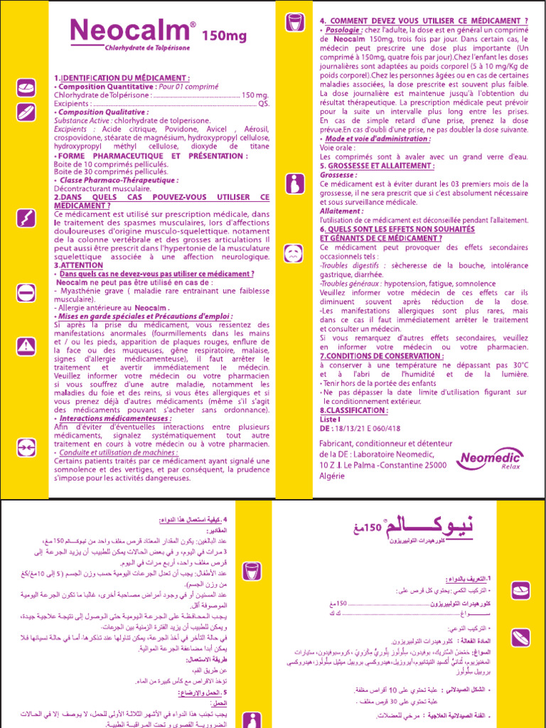 Notice Neocalm 150mg Comp. Pelli. B 30 | PDF