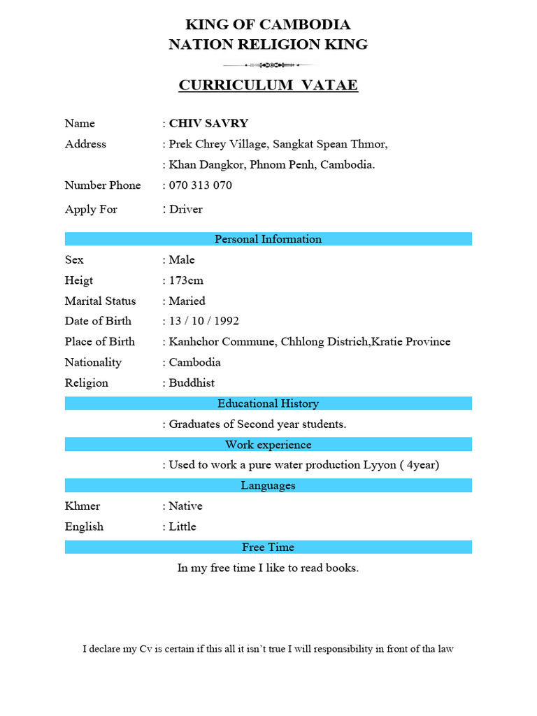 CV English Good 2023 | PDF