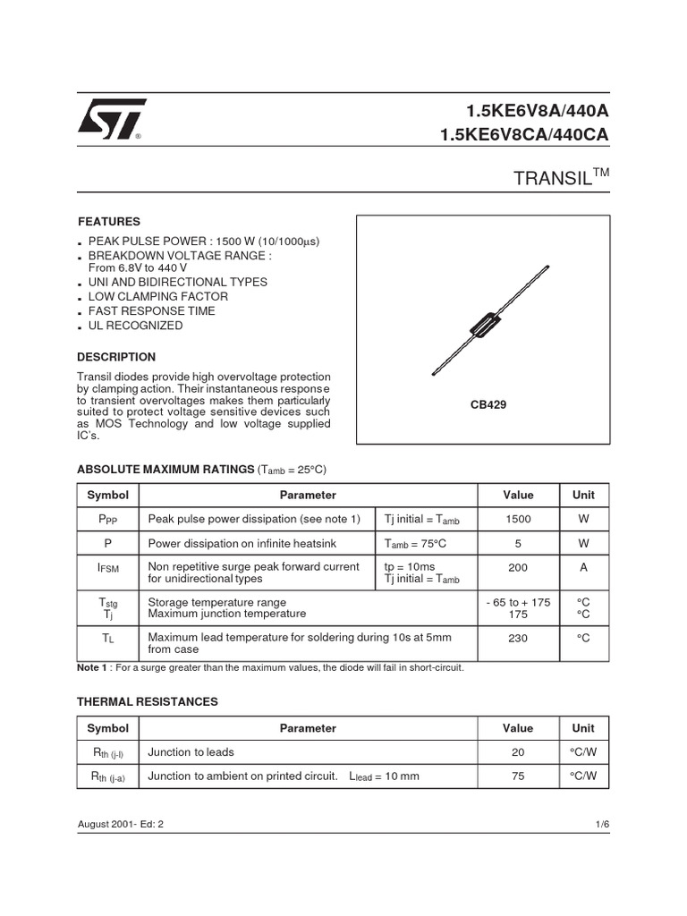 1,5KE#STM | PDF | Diode | Electrical Engineering