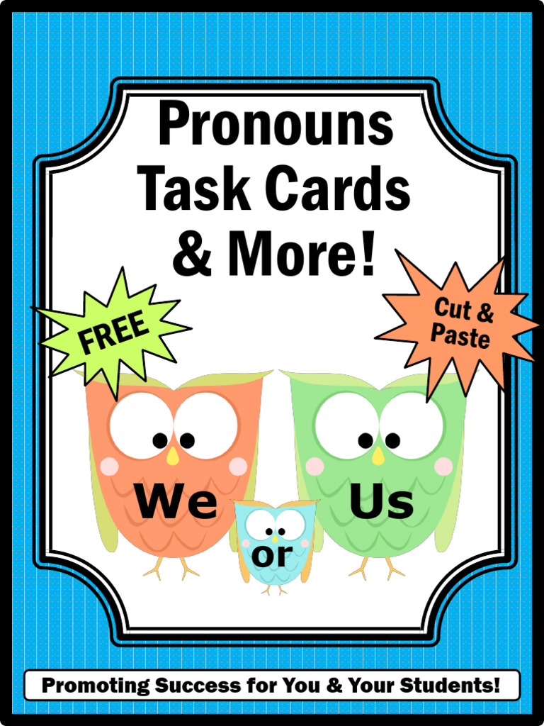 Pronouns Task Cards & More!: We Us | PDF | Digital Millennium Copyright ...