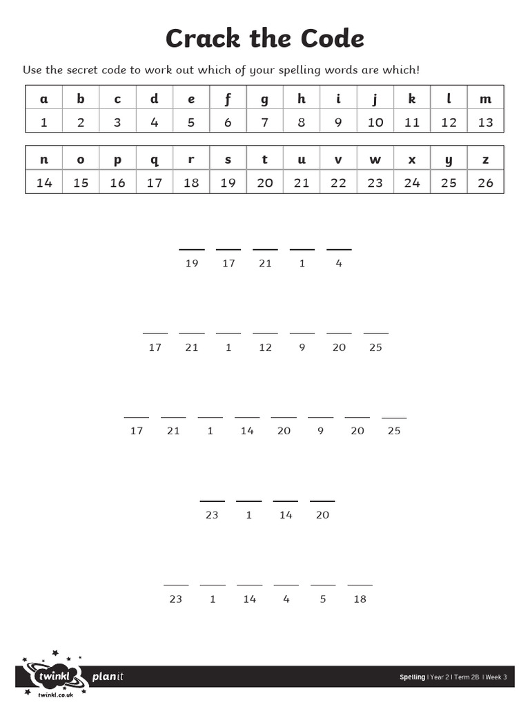 Activity Sheet Crack The Code | PDF