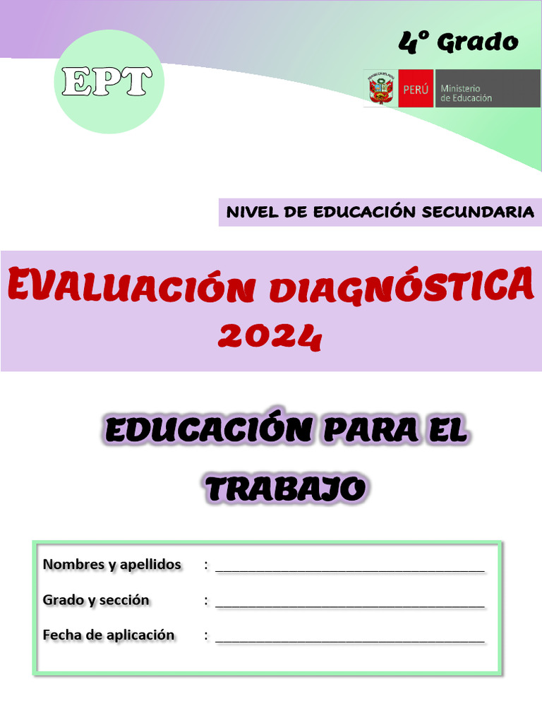 Evaluación Diagnóstica 4° Grado 2024 | PDF | Evaluación | Turismo