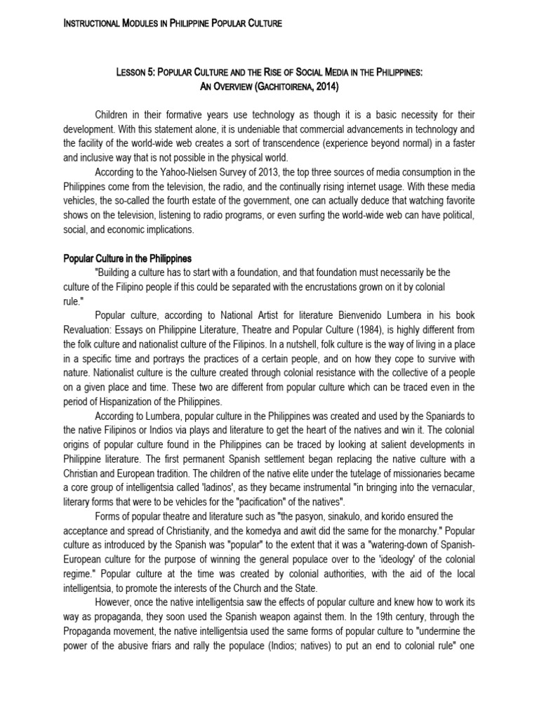 Lesson-5 Revised | PDF | Social Media | Popular Culture & Media Studies