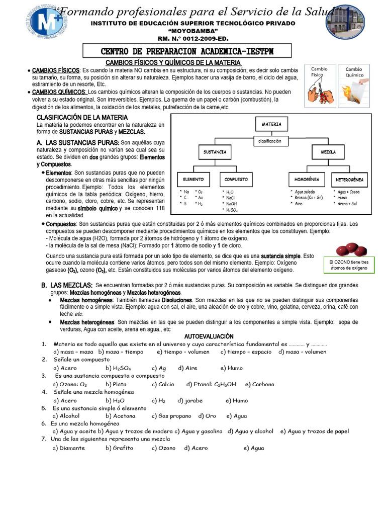 Cambios Físico y Químicos de La Materia | PDF | Núcleo atómico ...