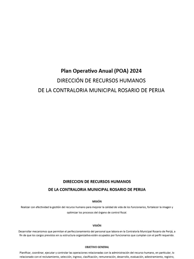 Poa Ejercicio Fiscal 2024 | PDF | Gestión de recursos humanos | Presupuesto