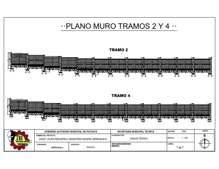 Plano Muro Tramos 2 Y 4 : Tramo 2 | PDF
