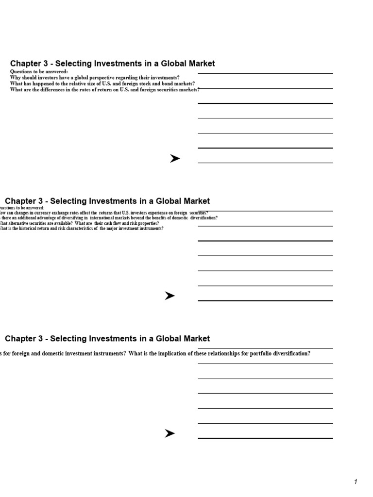 Chapter 3 Selecting Investments in A Global Market | PDF | Investing ...