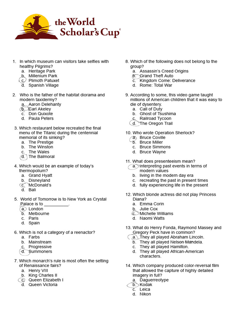 WSC Scholars Chalenge | PDF | Social Science