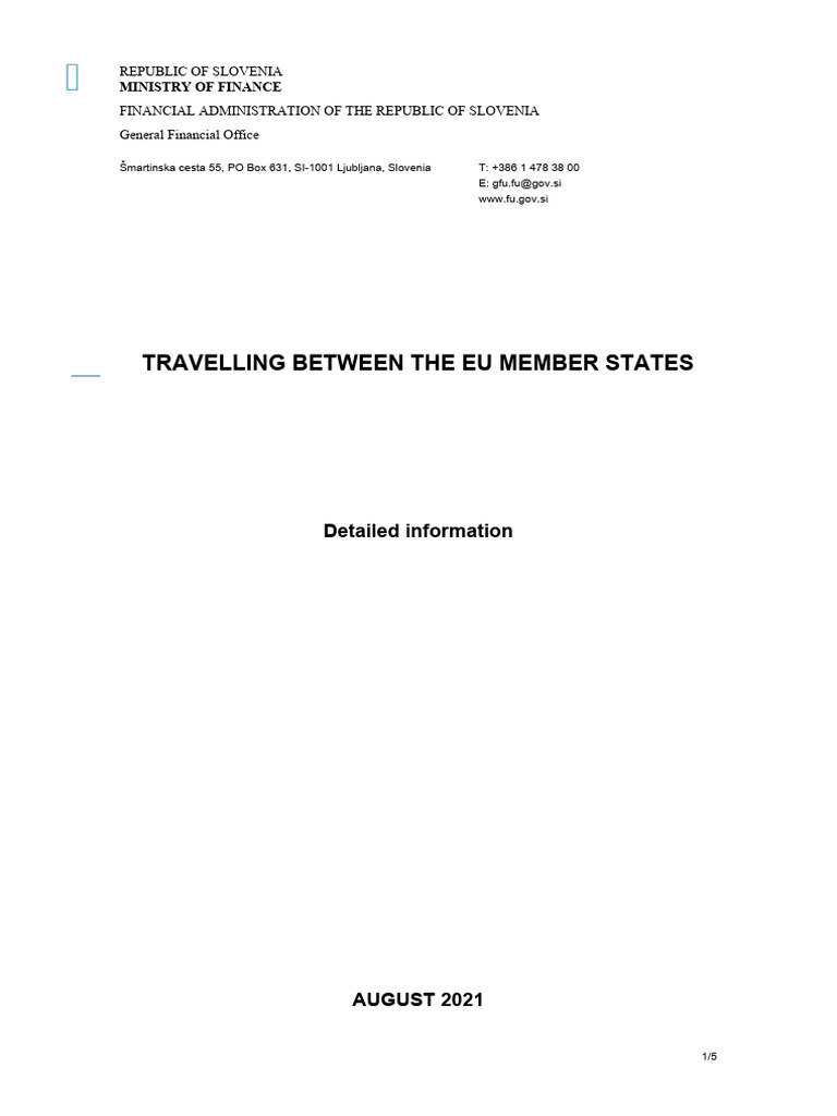 EU Travel Goods Regulations Guide | PDF | Customs | Excise