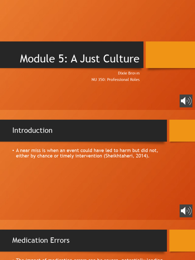 module 5- a just culture ppt | PDF | Medical Error | Patient Safety
