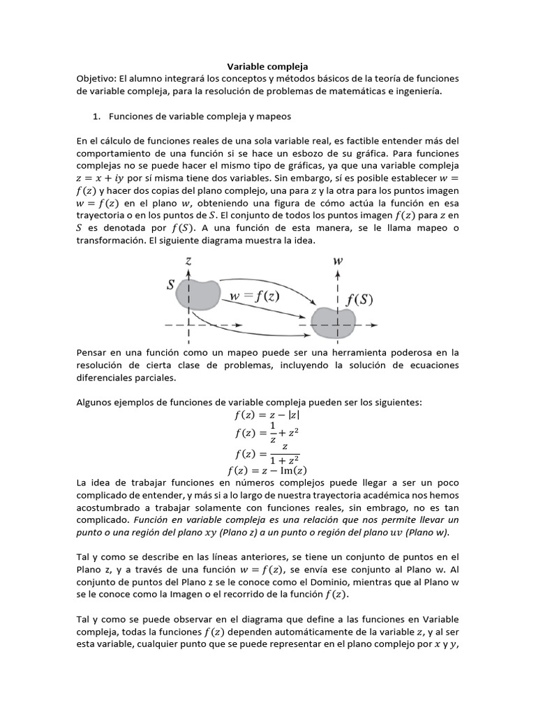 Variable Compleja | PDF | Función (Matemáticas) | Derivado