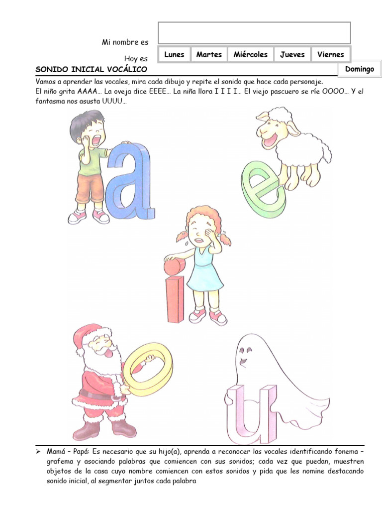 Sonido Inicial Vocálico Pdf
