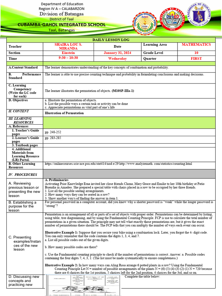 Math10 Day1 Pdf Permutation Cognitive Science