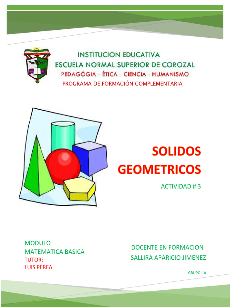 Solidos Actividad # 3 | PDF | Geometría | Volumen