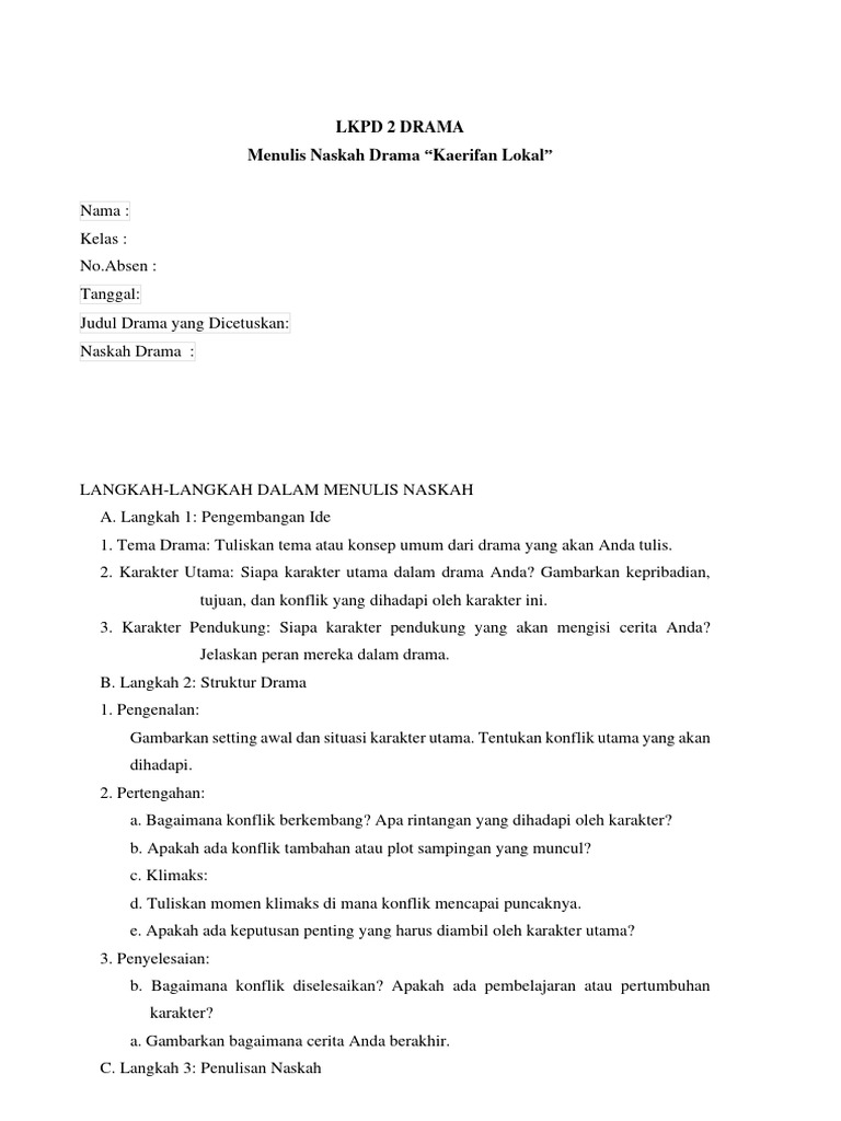 Langkah Menulis Naskah Drama Realis | PDF