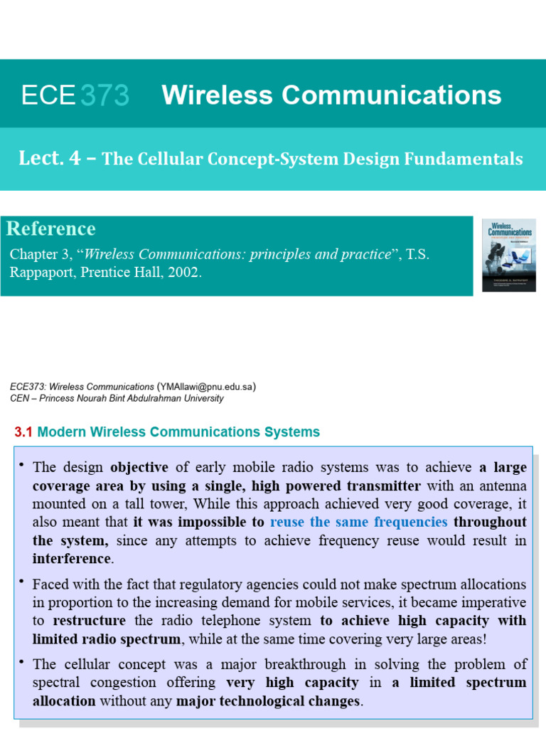 Week 4 The Cellular Concept Part-1 | PDF | Decibel | Cellular Network