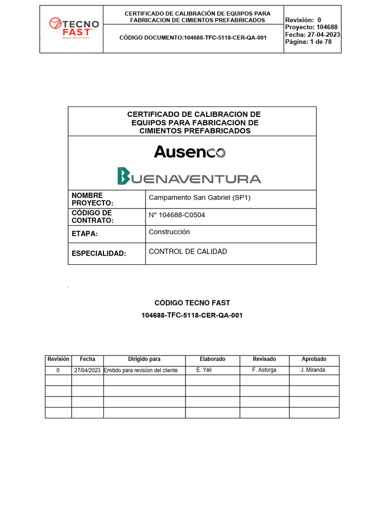 RC C0504 42467 1011 - Sub1 - Status - 1 | PDF | Calibración | Incertidumbre