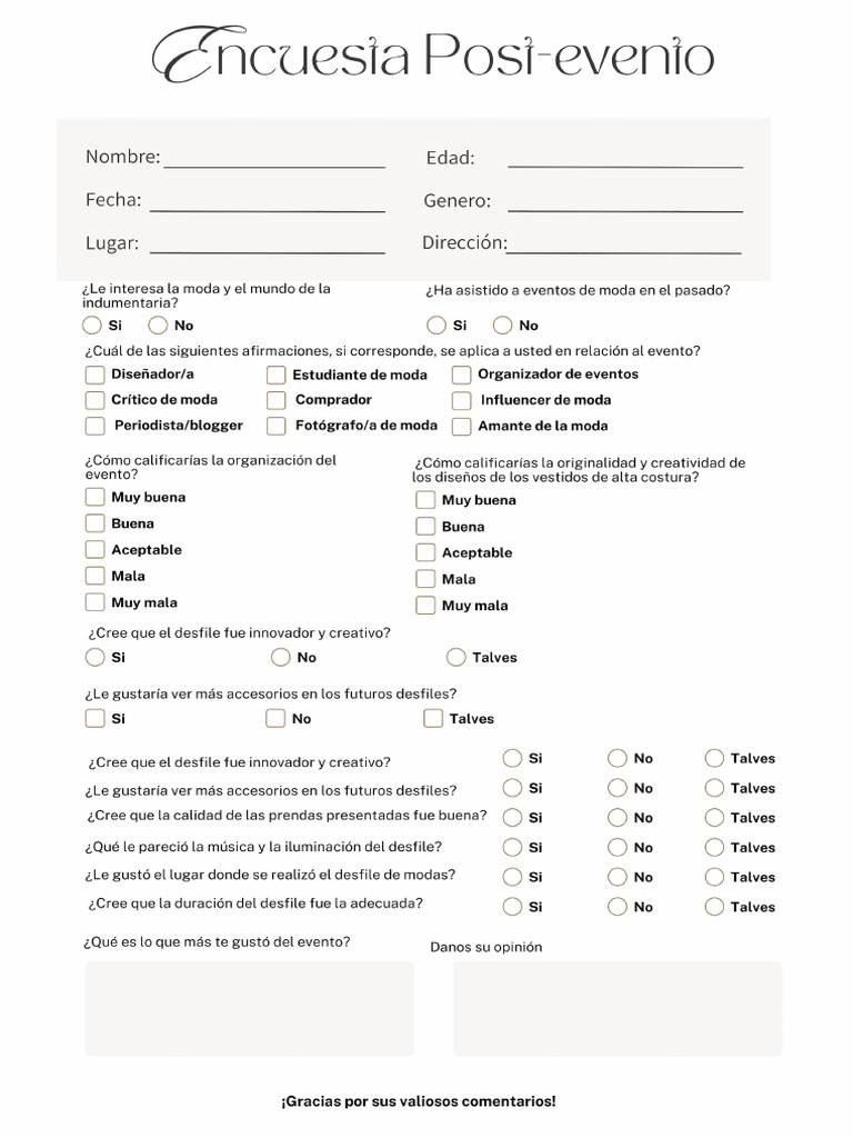 Encuesta Post Evento | PDF