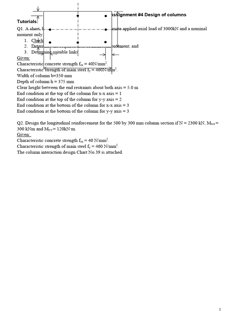 Tutorials and Assignment #5 | PDF | Bending | Column