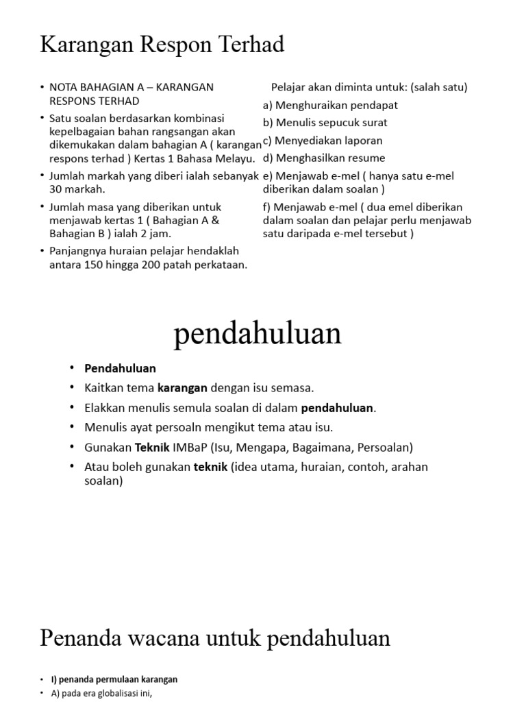 Karangan Respon Terhad | PDF