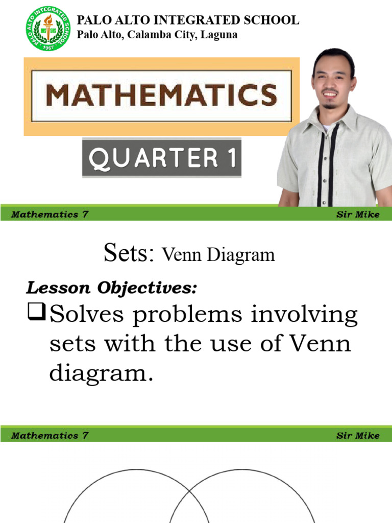 Math 7 - Lesson 1 (Venn Diagram) | PDF | Infographics | Mathematics