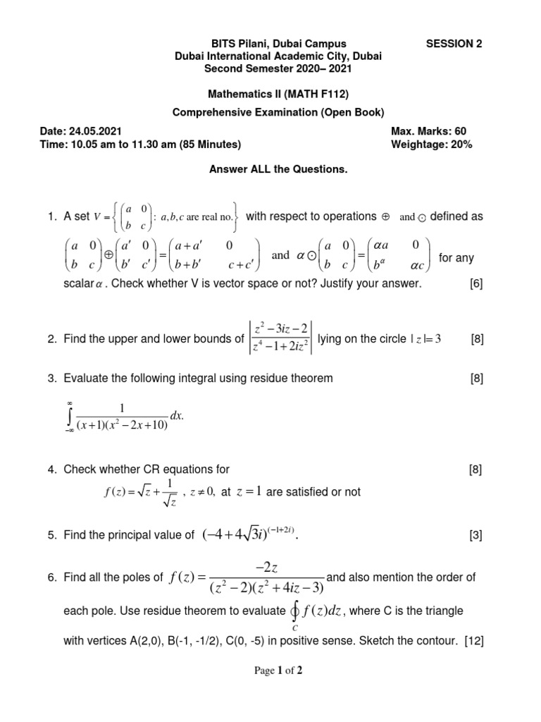 Maths II Session 2 | PDF | Mathematical Analysis | Mathematics