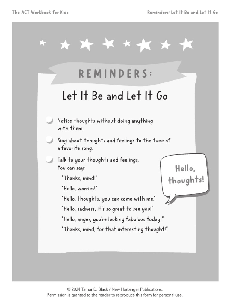 Reminders ACTWorkbookKids | PDF