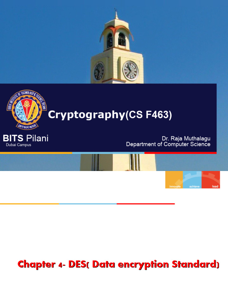 Cryptography (CS F463) : BITS Pilani | PDF | Cryptography | Cryptanalysis