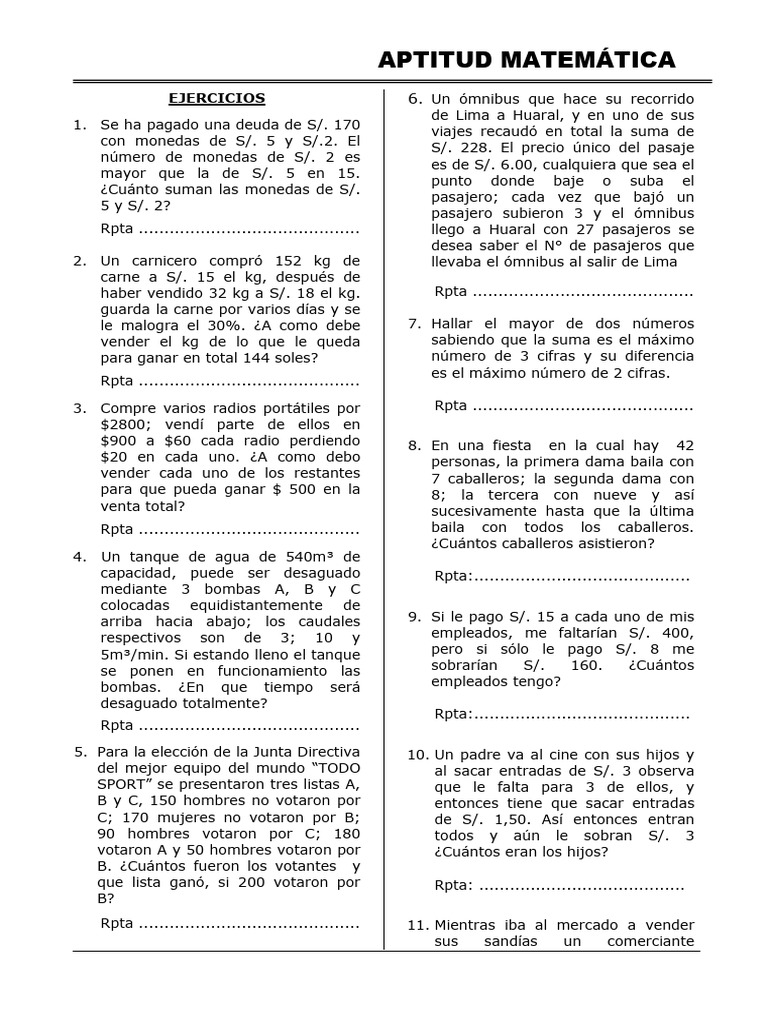 RM Ejercicios | PDF | Exponenciación