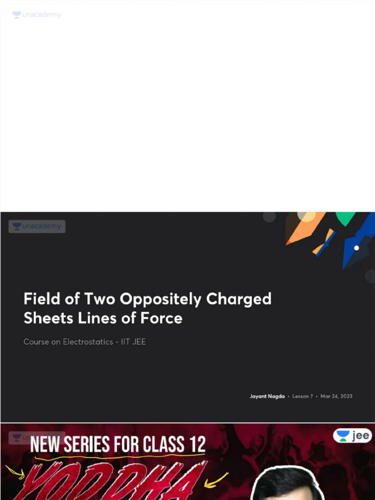 Field of Two Oppositely Charged Sheets Lines of Force With Anno | PDF