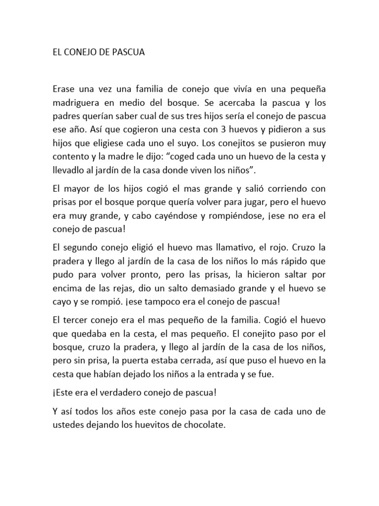 El verdadero conejo de Pascua | PDF | Hogar, jardinería y bricolaje