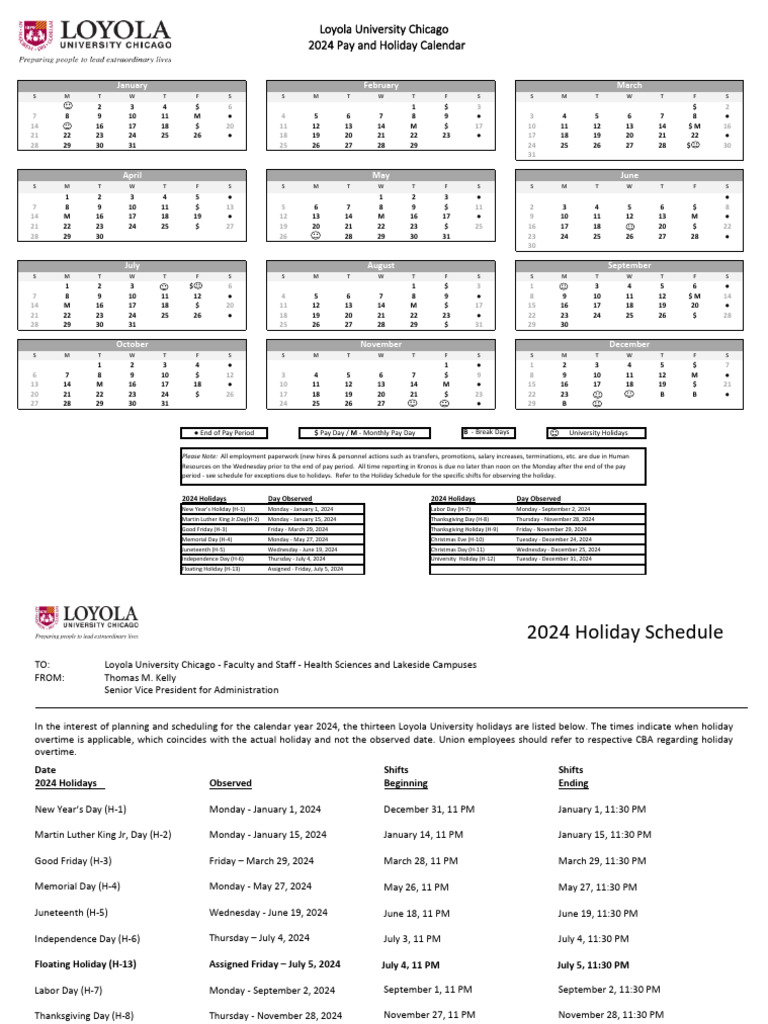 Rev - 2024 Pay and Holiday Calendar | PDF | Thanksgiving | Public Holiday