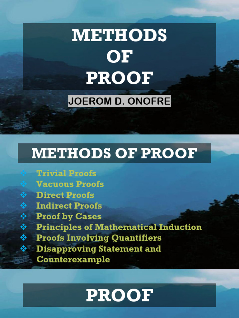 METHODS-OF-PROOF-ONOFRE | PDF | Mathematical Proof | Metalogic