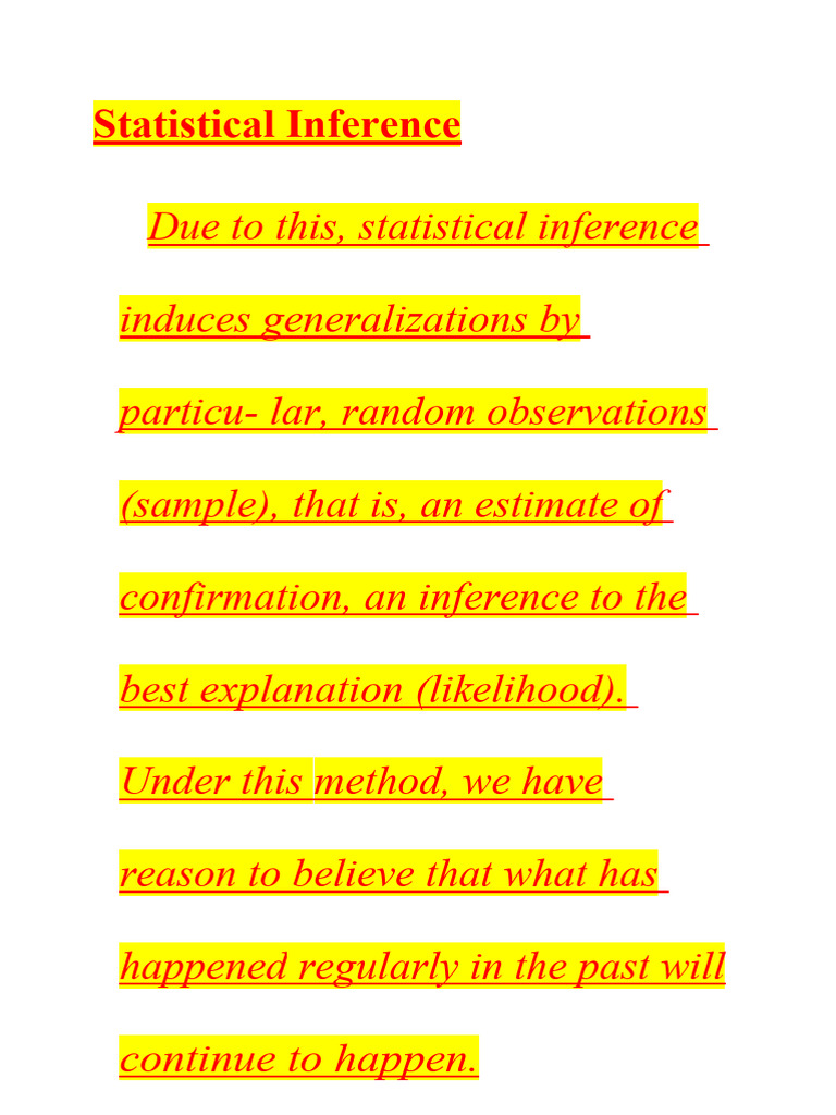 Statistical Inference | PDF | Philosophy