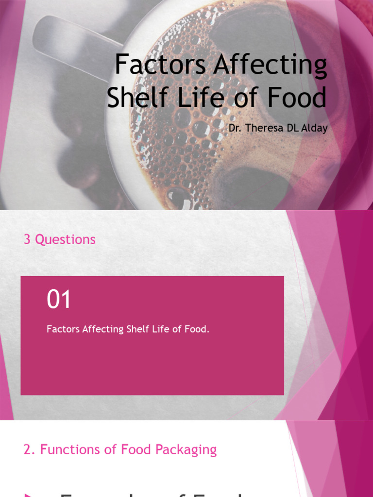 Factors Affecting Shelf Life of Food | PDF | Chemical Reactions | Taste
