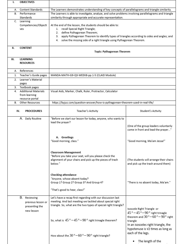 Pythagorean Theorem | PDF | Behavior Modification | Euclidean Plane Geometry