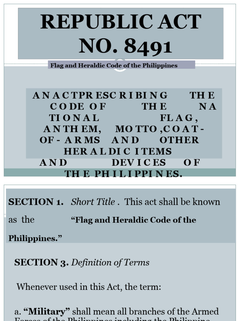 RA-8491 | PDF | Flag | Symbols