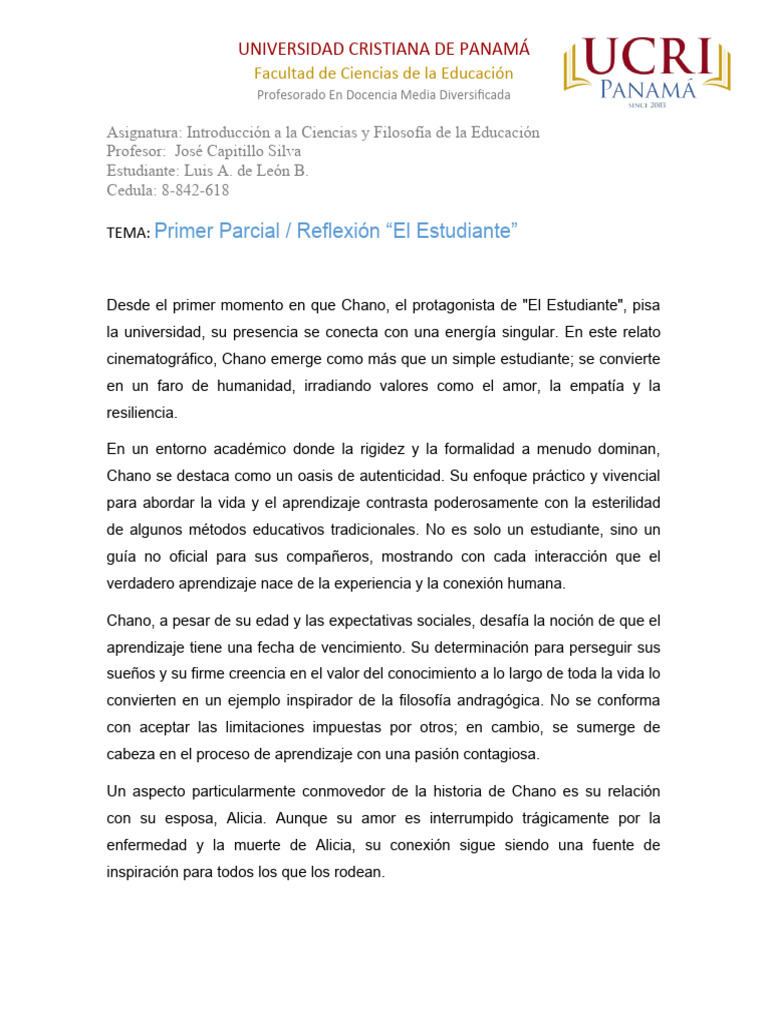 El Estudiante Reflexion | PDF | Aprendizaje | Cognición