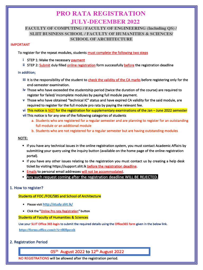 Pro Rata Notice - All Faculties-Jun-Dec 2022 V4.0 | PDF | Banks | Debit ...