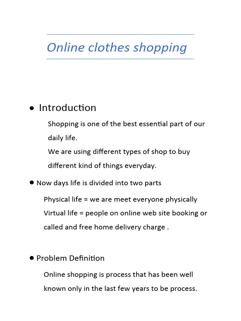 Online Cloths Shopping System | PDF | Information Technology | Cyberspace
