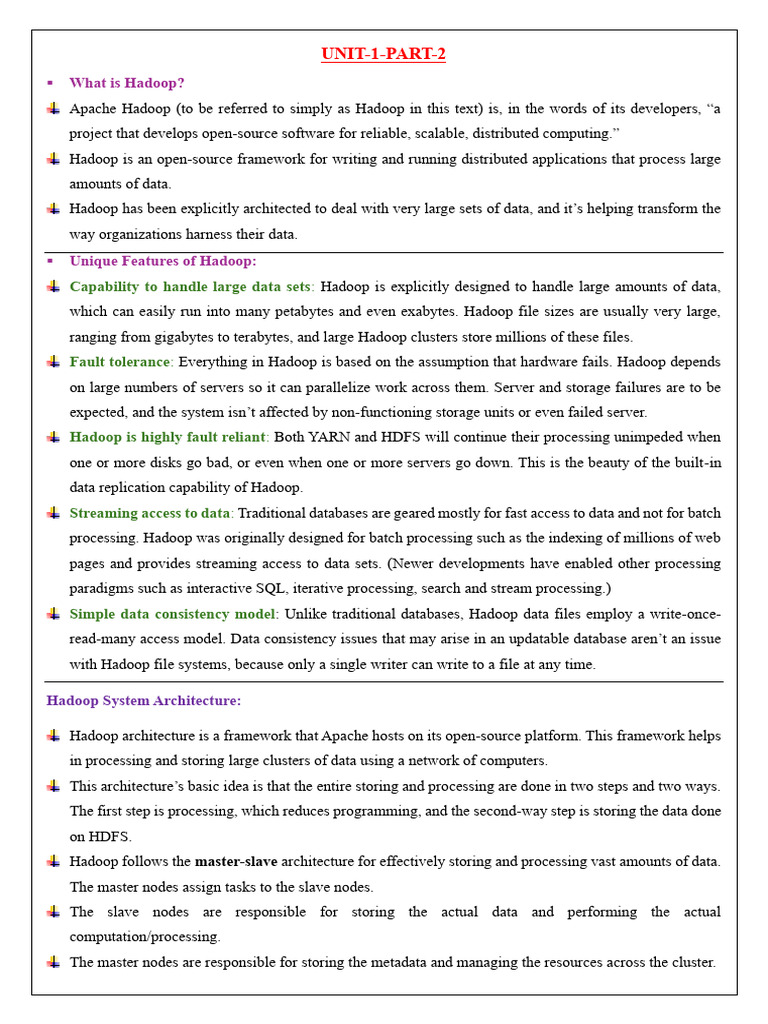 UNIT-1-part-2-BIG DATA ANALYTICS AND TOOLS | PDF | Apache Hadoop | Map Reduce