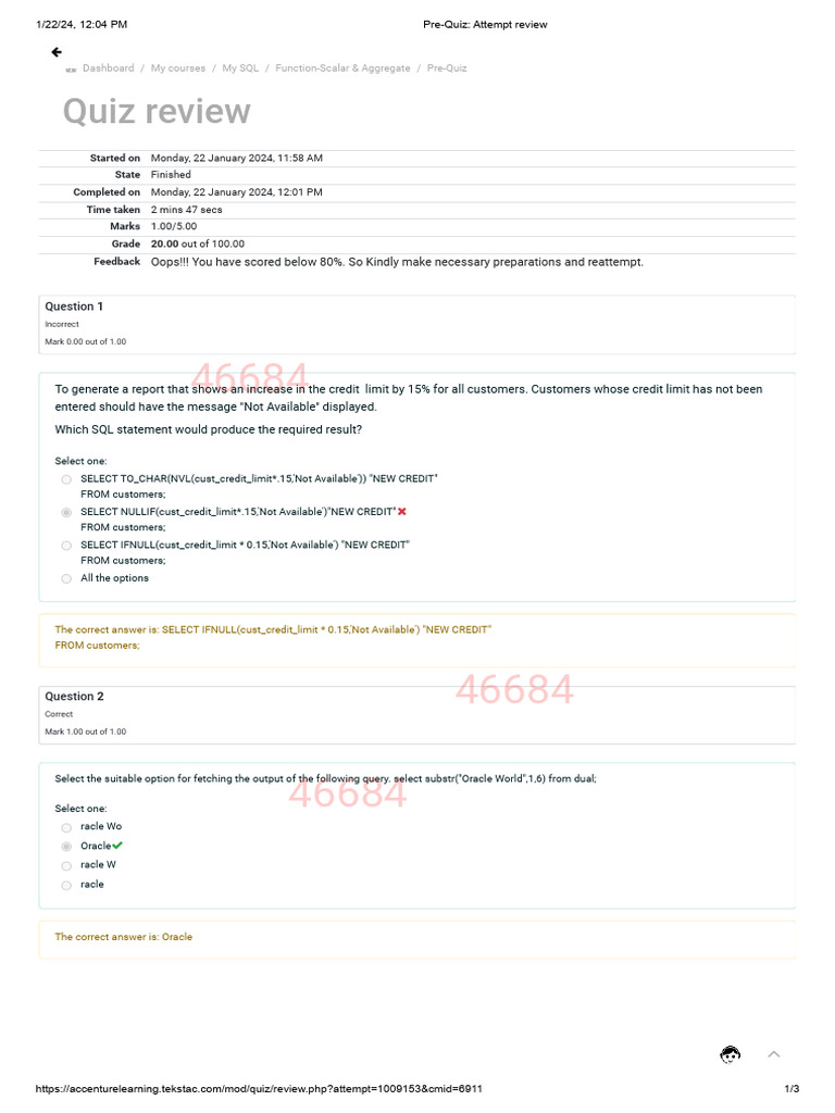 Pre-Quiz_ Attempt review Function | PDF | Information Retrieval | Computer Data